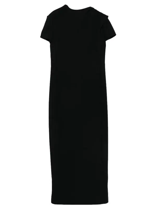 Khaite Iryl Short Sleeve Midi Dress - Black