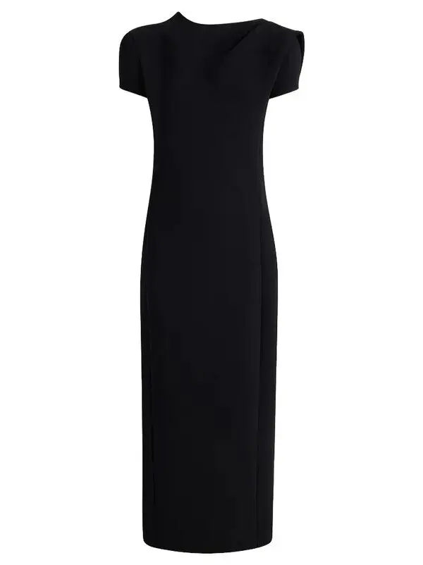 Khaite Iryl Short Sleeve Midi Dress - Black