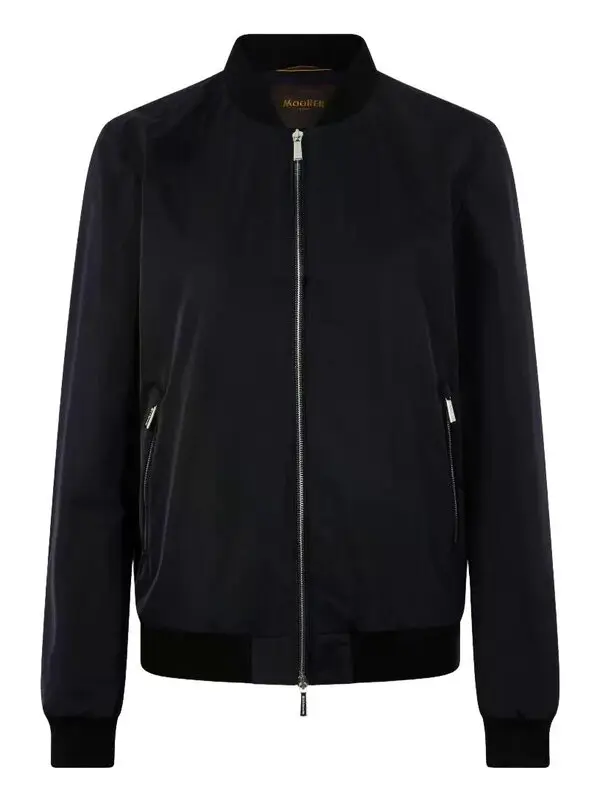 MOORER Zipped Bomber Jacket - Black