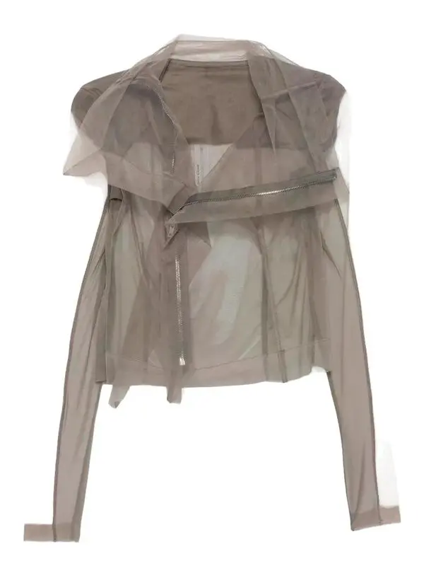 Rick Owens Zip-up Tulle Blouse - Grey