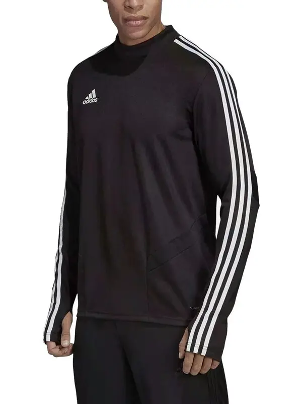 Adidas Striped Thumb-holes Sweatshirt - Black