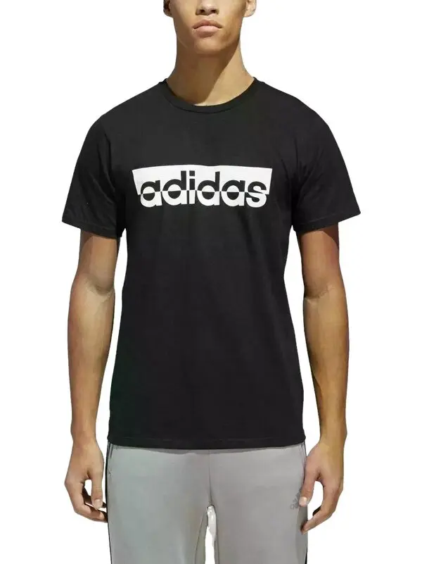 Adidas Linear Logo-detail T-shirt - Black