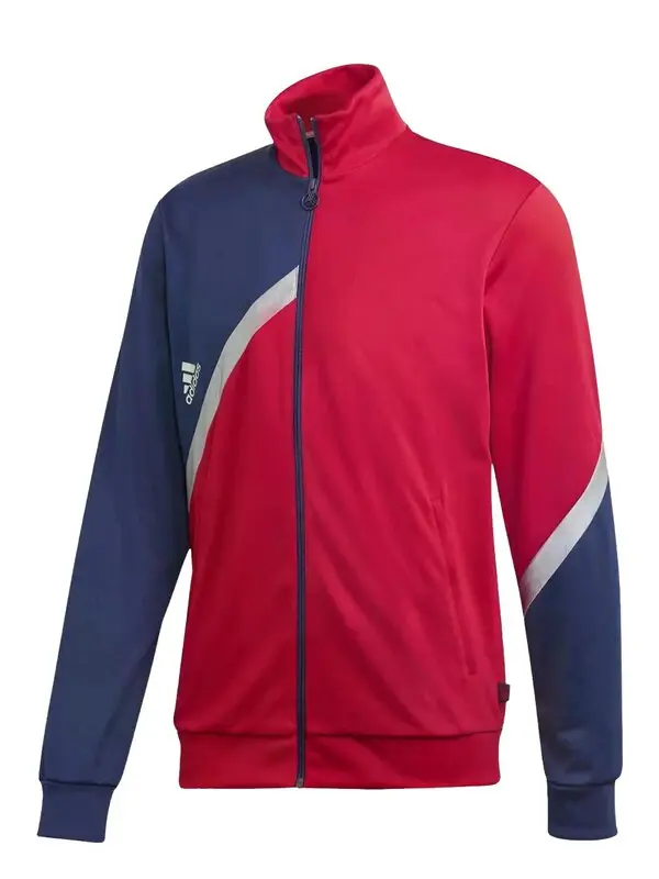 Adidas Striped Zip Lightweight Jacket - Red