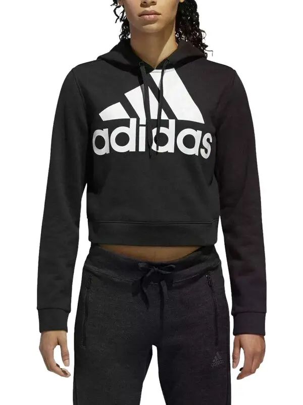 Adidas Logo-print Hoodie - Black