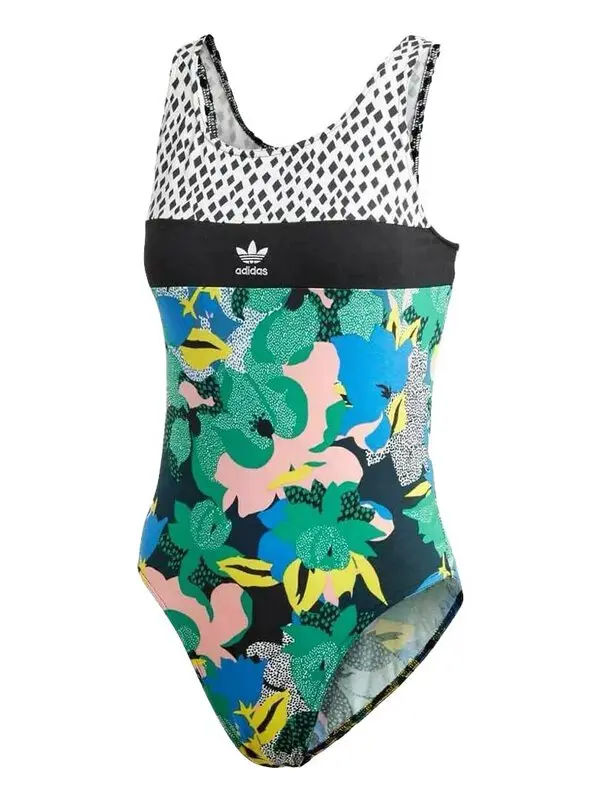 Adidas Floral-print Bodysuit - Black