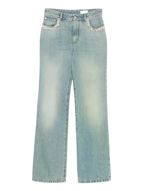 Alexander McQueen Crystal-embellished Jeans - Blue