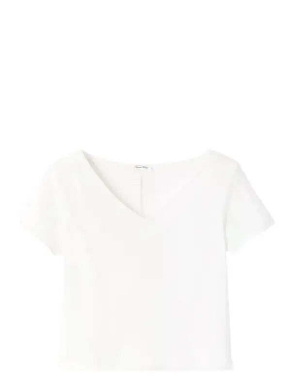 American Vintage Aksun V-neck T-shirt - White