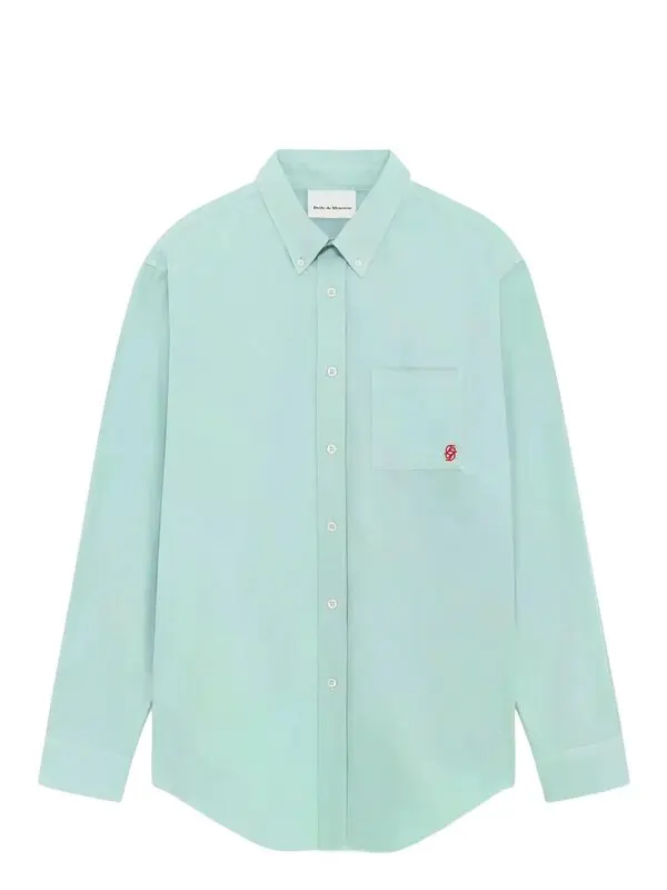 Drole De Monsieur Pocket Embroidered Shirt - Blue
