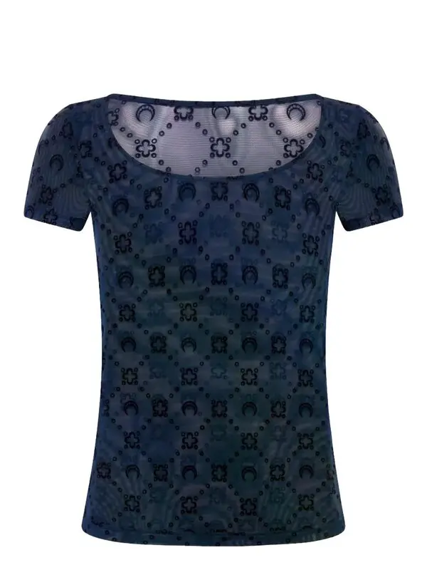 MARINE SERRE Moonogram Mesh T-shirt - Blue