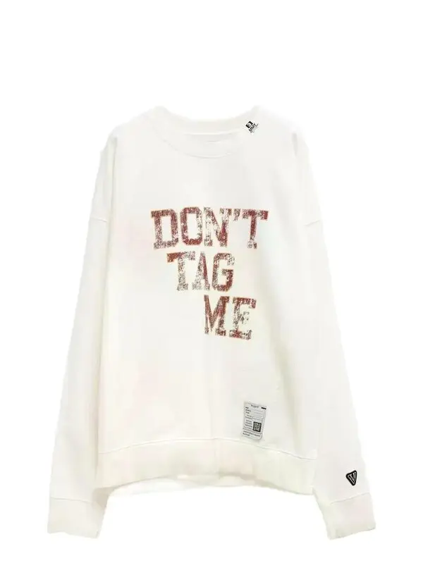 Mihara Yasuhiro Crew-neck Sweatshirt With Text Print - Neutrals