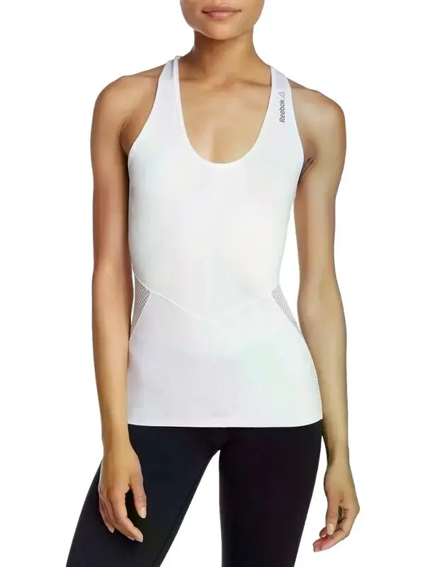 REEBOK Cardio Mesh-panel Tank Top - White
