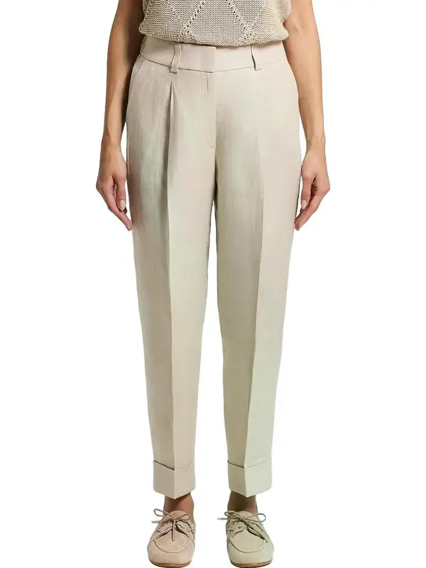 Peserico Linen Gabardine Trousers - Neutrals