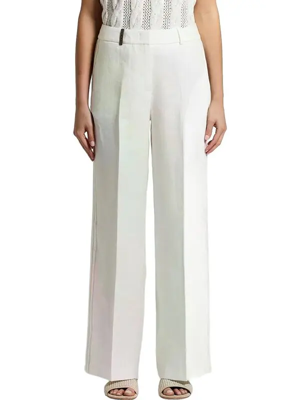 Peserico Linen Gabardine Trousers - White