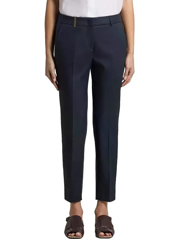 Peserico Cropped Tailored Trousers - Blue