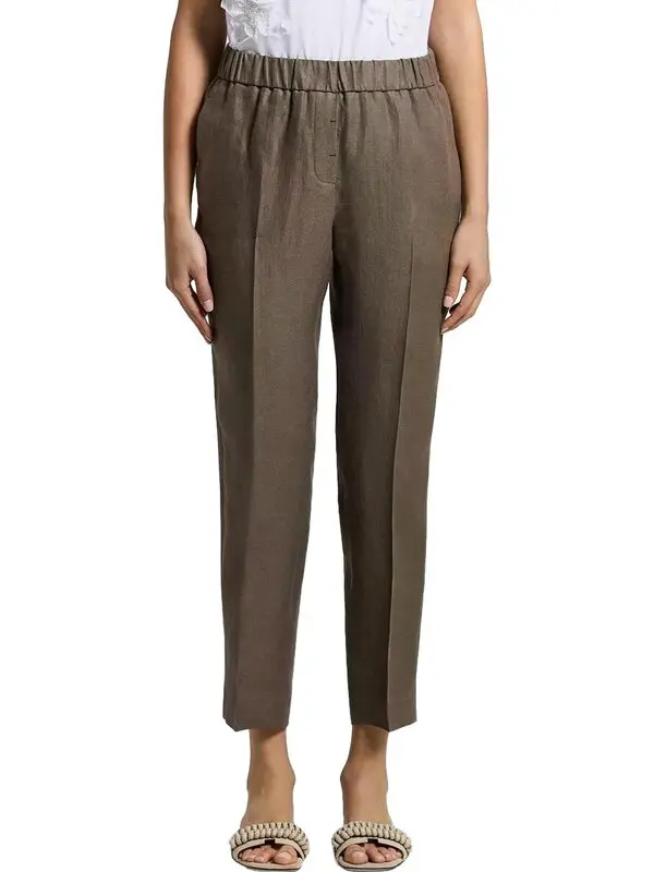 Peserico Elasticated-waist Trousers - Brown