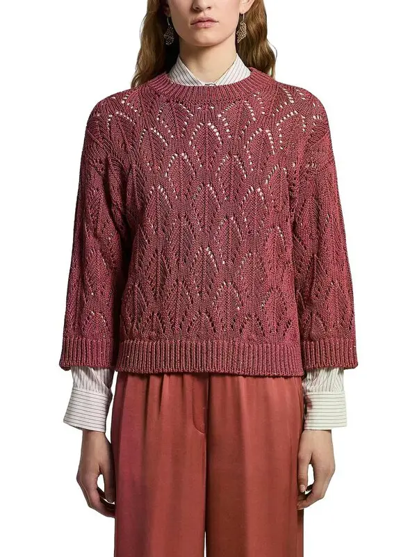 Peserico Sequinned Cordonet Sweater - Red
