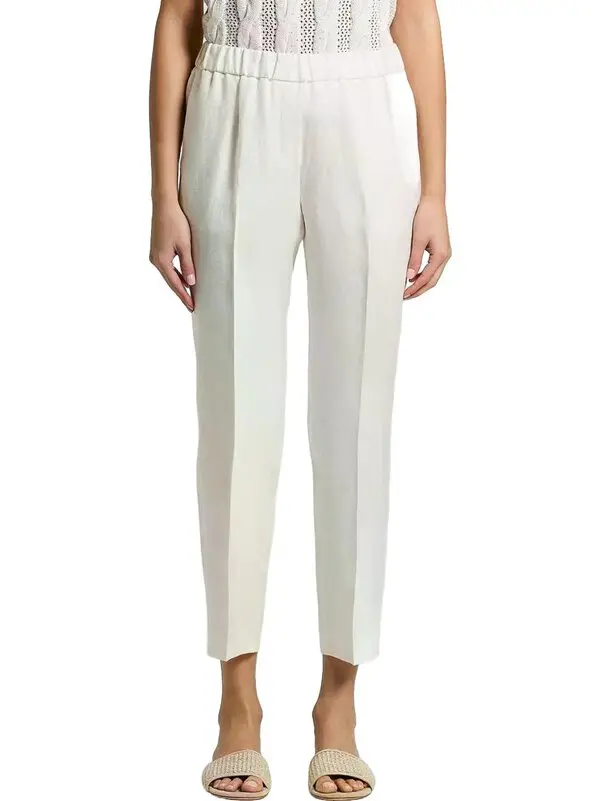 Peserico Elasticated Waist Trousers - White