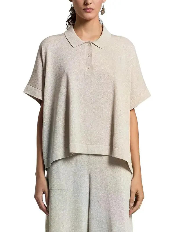 Peserico Knitted Polo Shirt - Neutrals