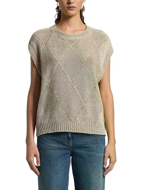 Peserico Open-knit Diamond Vest - Neutrals