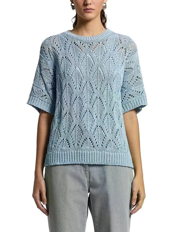 Peserico Openwork Knit Top - Blue