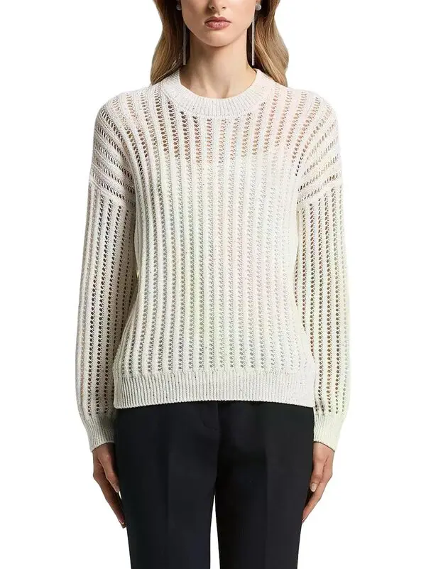 Peserico Sequinned Cordonet Sweater - Neutrals