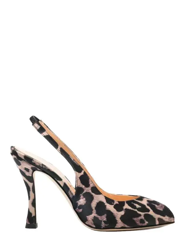 CHANTAL Leopard Print Slingback Sandals - Brown