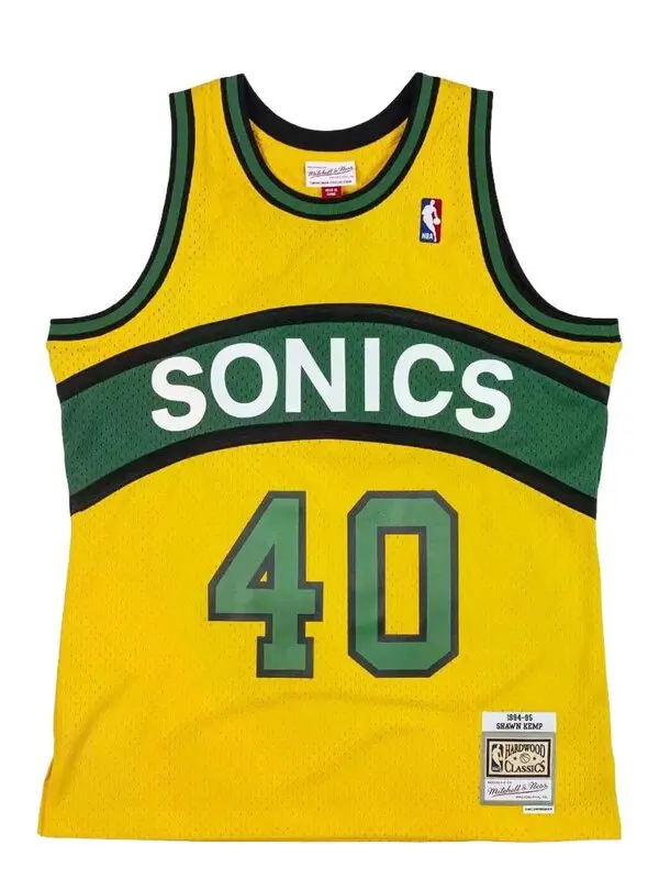 Mitchell & Ness Nba Seattle Supersonics Shawn Kemp Swingman Jersey - Yellow