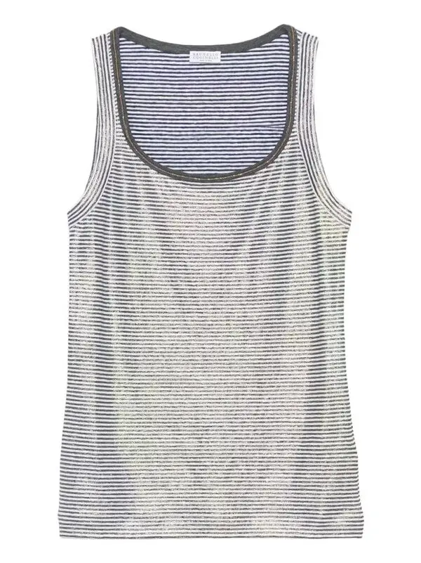 Brunello Cucinelli Striped Sleeveless Top - Blue