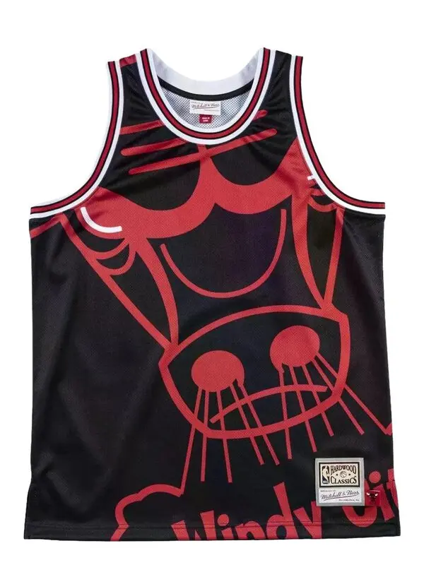 Mitchell & Ness X Nba Chicago Bulls Big Face Jersey - Black