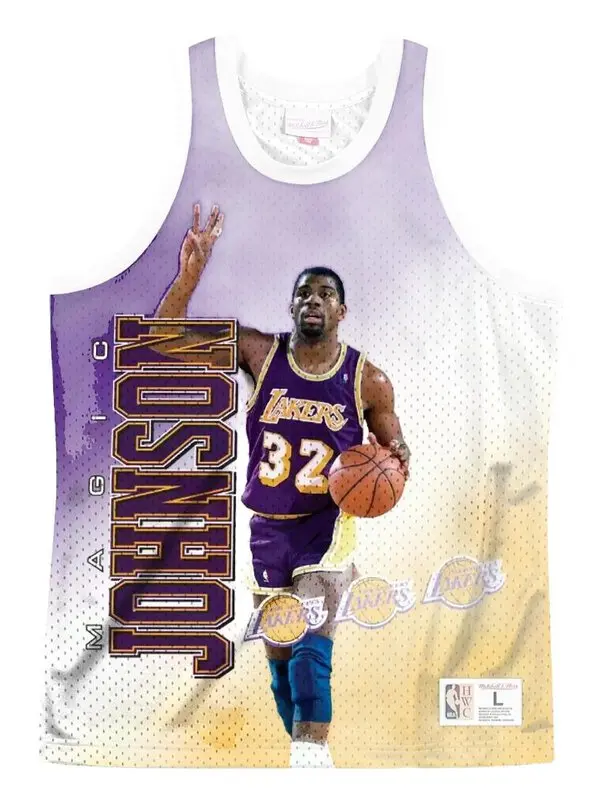 Mitchell & Ness X Nba Los Angeles Lakers Magic Johnson Behind The Back Jersey - White