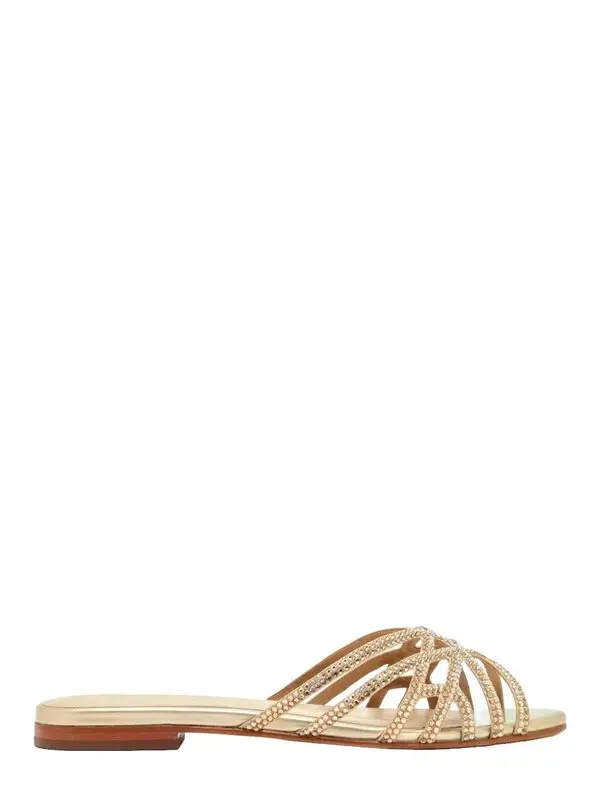 NICOLI Crystal-embellished Sandals - Gold