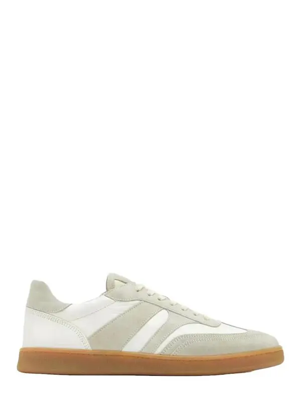 COLLEGIUM Striped Panelled Sneakers - White