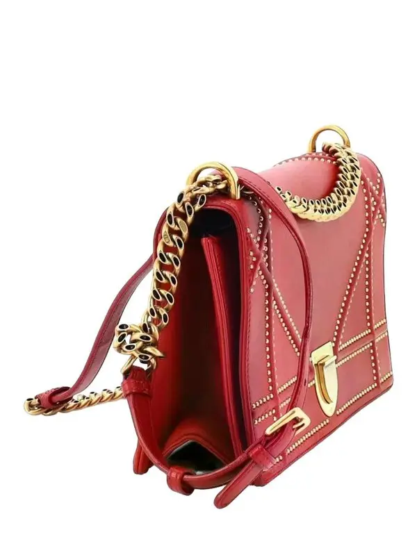 Dior Diorama Studded Flap Bag - Red