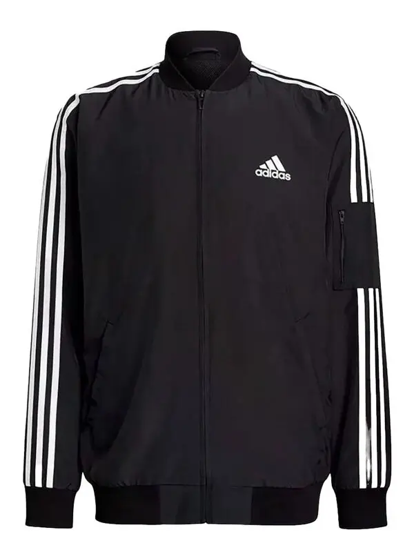 Adidas Essentials Woven 3-stripes Jacket - Black
