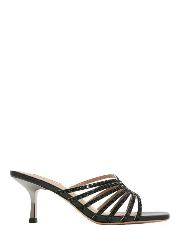 NICOLI Eirdis Embellished Strap Mules - Black