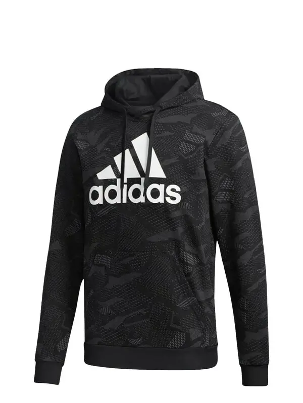 Adidas Logo-print Hoodie - Black