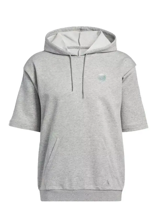 Adidas Donovan Mitchell Short-sleeve Hooded Top - Grey
