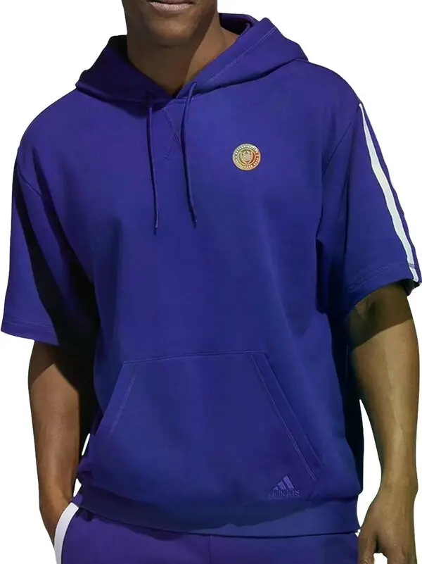 Adidas X Donovan Mitchell Short-sleeve Hoodie - Purple