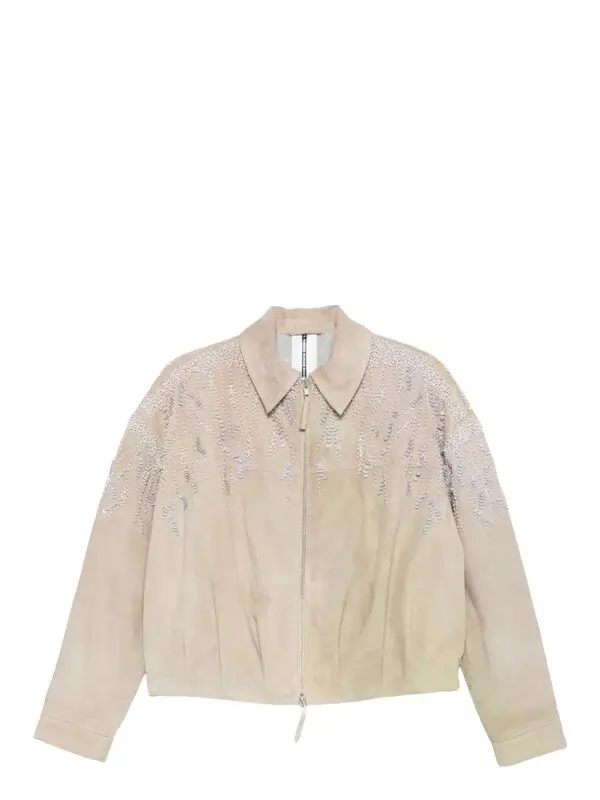 SWORD 6644 Embellished Bomber Jacket - Neutrals