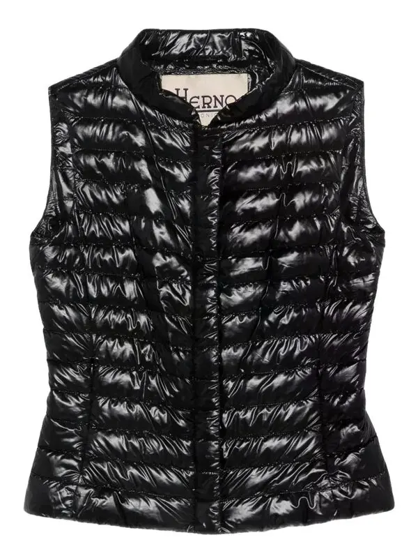 Herno Quilted Zip-up Gilet - Black