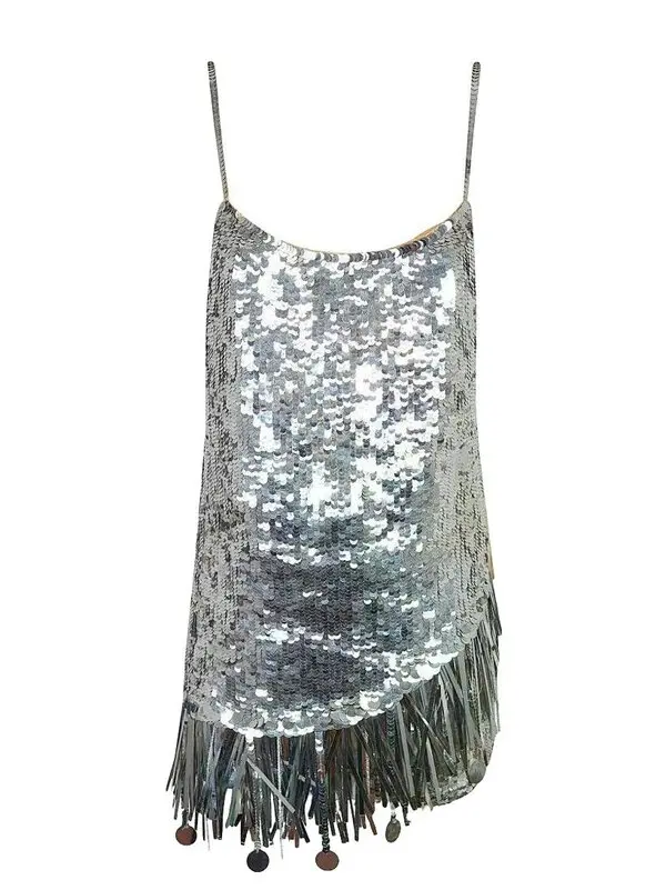 Andamane Jagger Disco Mini Dress - Silver