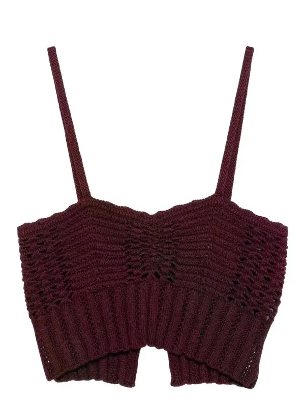 FORTE_FORTE Knitted Bralette Top - Red