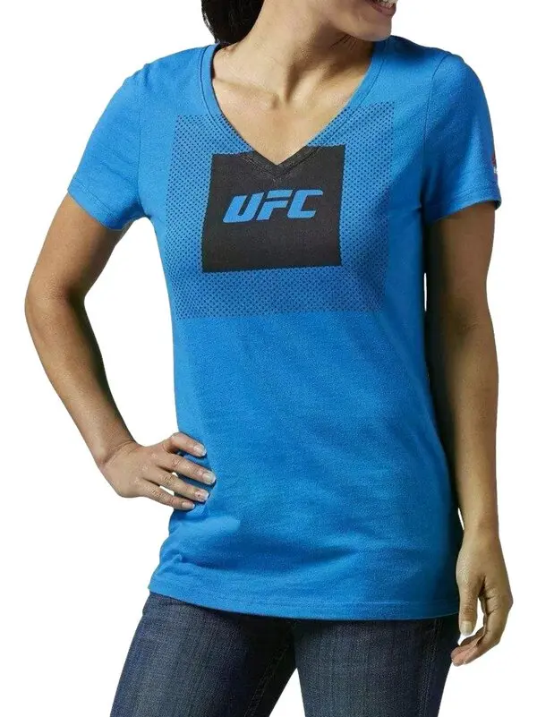 REEBOK Ufc V-neck T-shirt - Blue