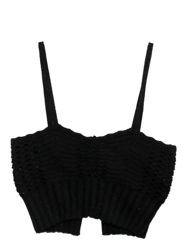 FORTE_FORTE Knitted Bralette Top - Black