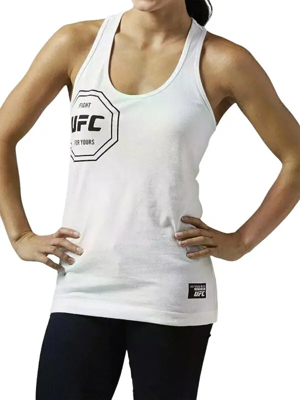 REEBOK Ufc Ufan Racerback Tank Top - White