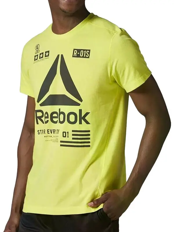 REEBOK Logo-detail T-shirt - Yellow