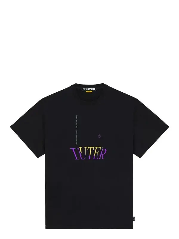 IUTER Hand Graphic-detail Cotton T-shirt - Black