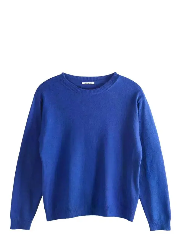 Auralee Fine-knit Round-neck Sweater - Blue