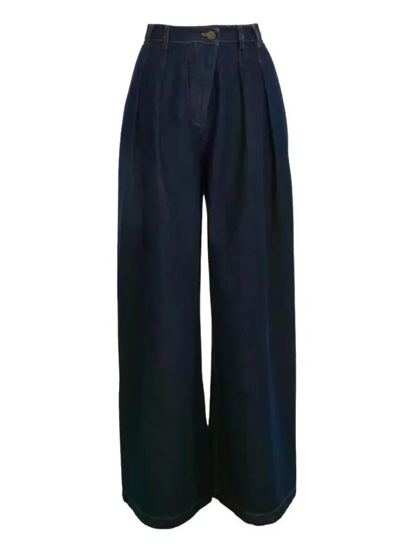 Significant Other Micah Pleated Wide-leg Jeans - Blue
