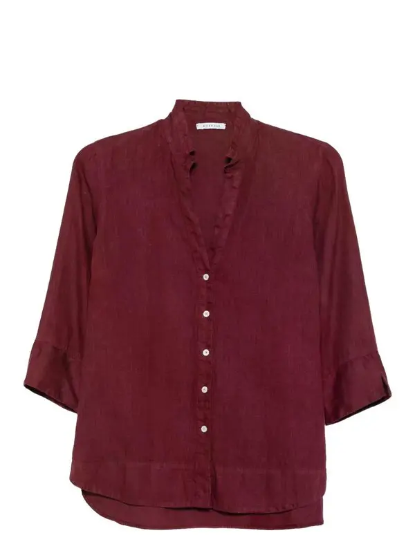 ROSSO 35 Button Three-quarter Sleeve Shirt - Red